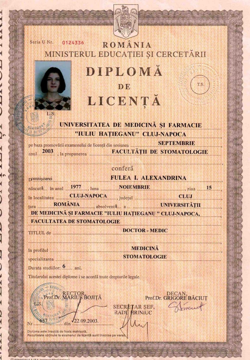Diplome - dr. Adina Fulea